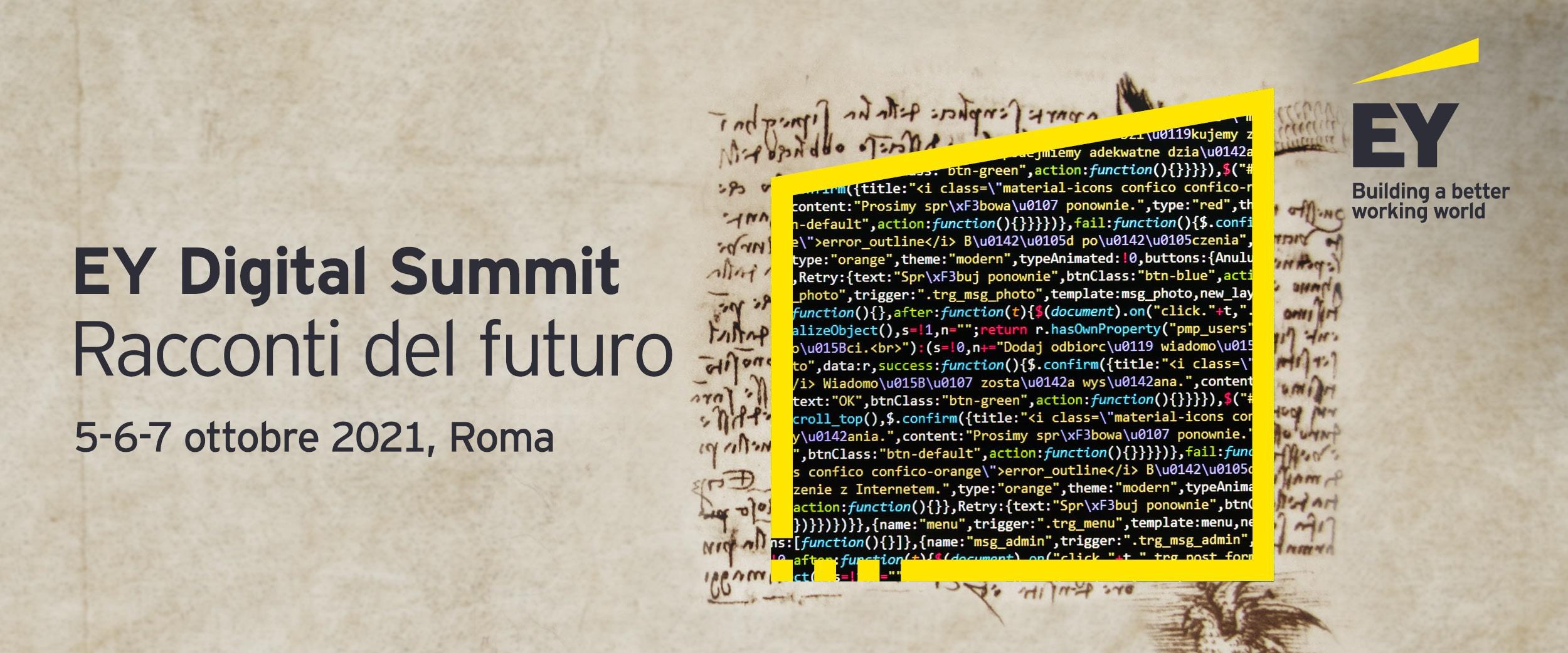 EY Digital Summit 2021: dal 5 al 7 ottobre a La Lanterna di Roma - BitMat