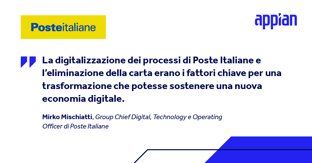 Poste Italiane digitalizza e velocizza i processi con Appian - BitMat