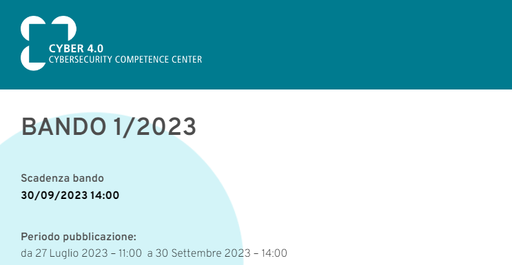 Cyber 4.0 lancia un bando sulla cybersecurity fino al 30 settembre - BitMat